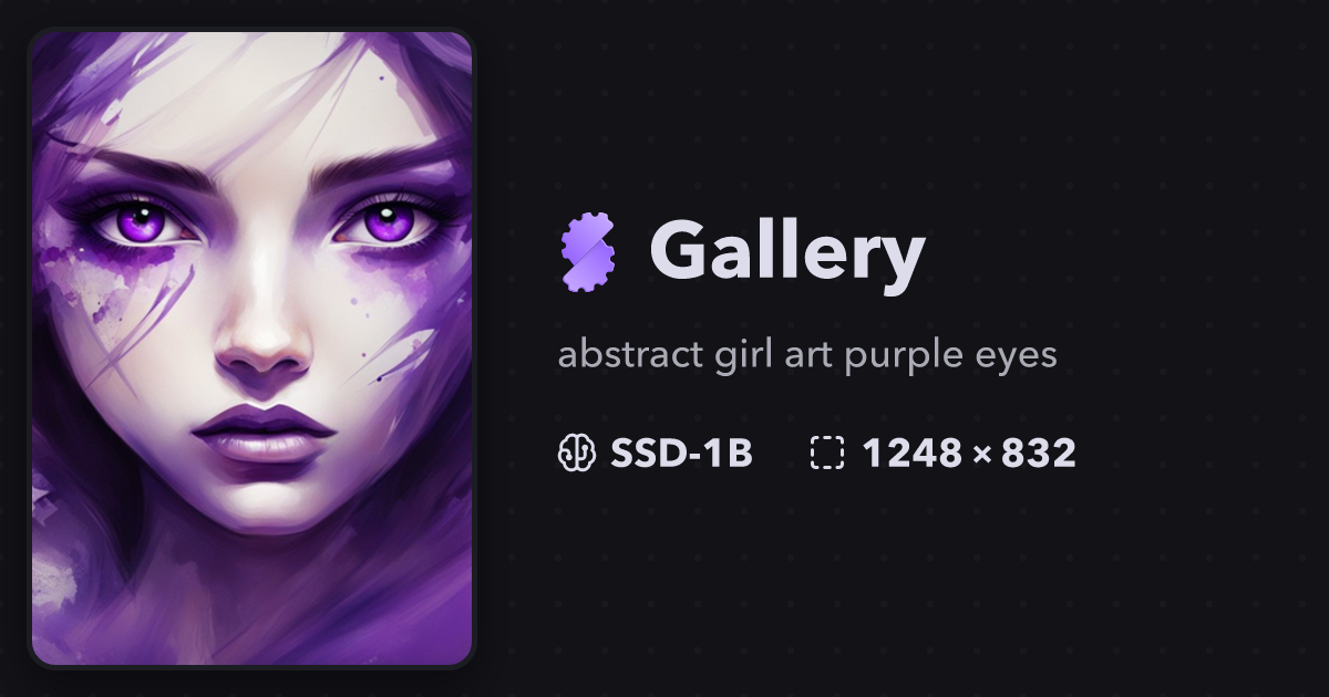 "abstract girl art purple eyes" | Gallery | Stablecog
