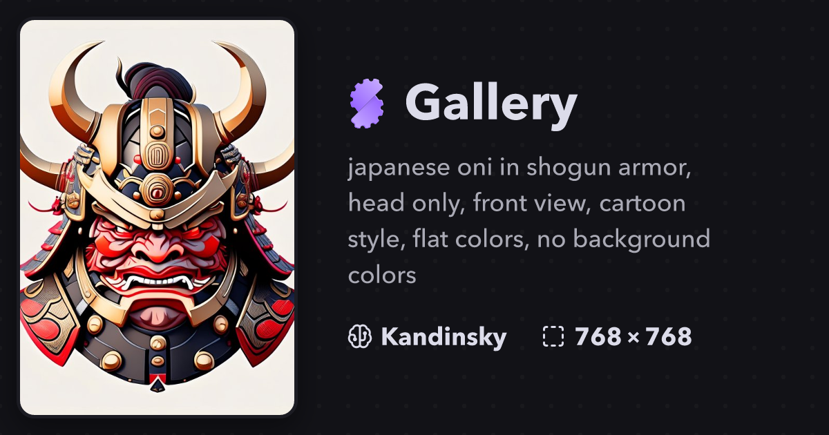 "japanese oni in shogun armor, head on..." | Gallery | Stablecog