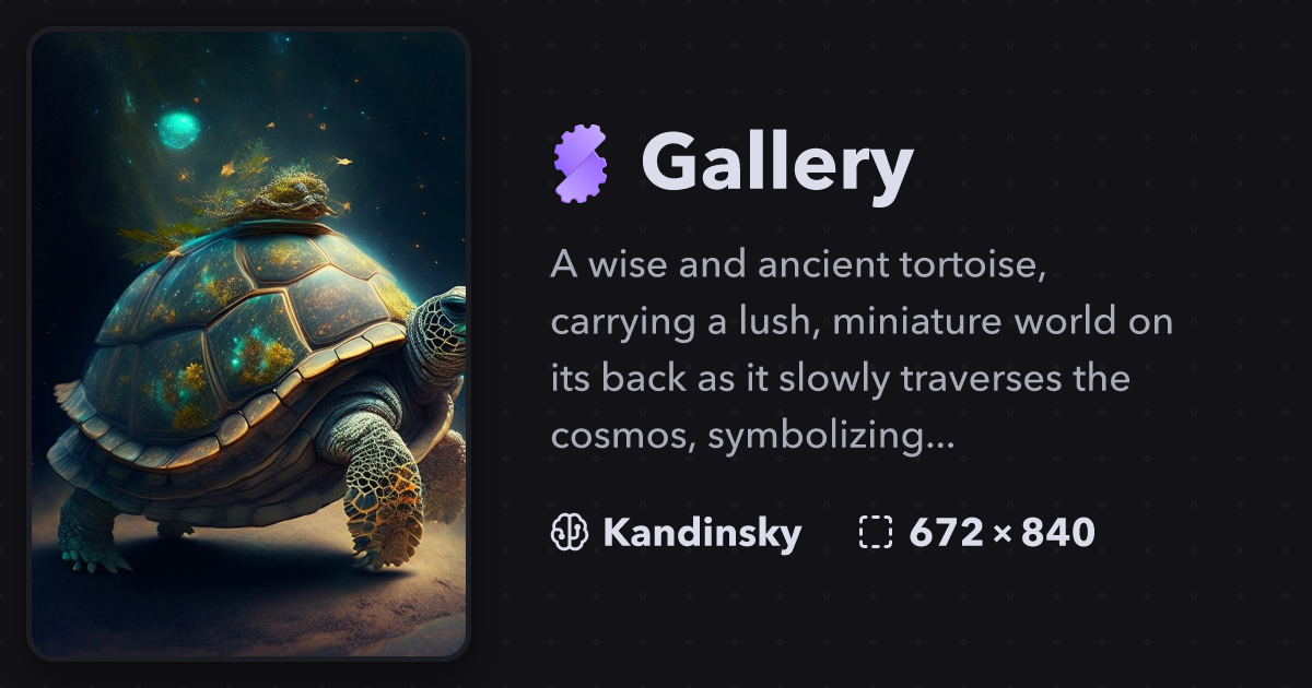 "A wise and ancient tortoise, carrying..." | Gallery | Stablecog