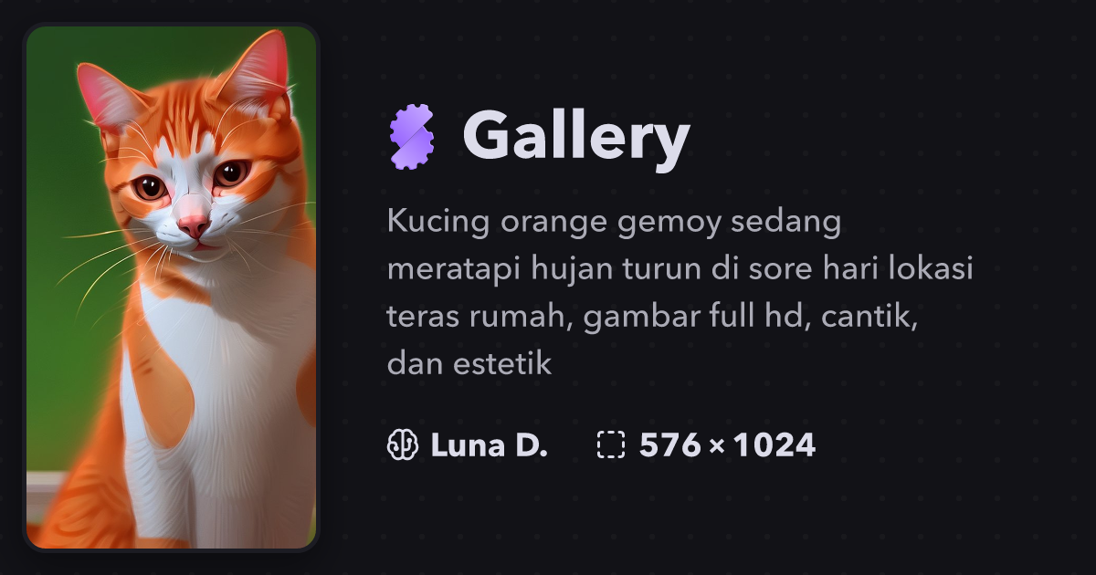 "Kucing orange gemoy sedang meratapi h..." | Gallery | Stablecog