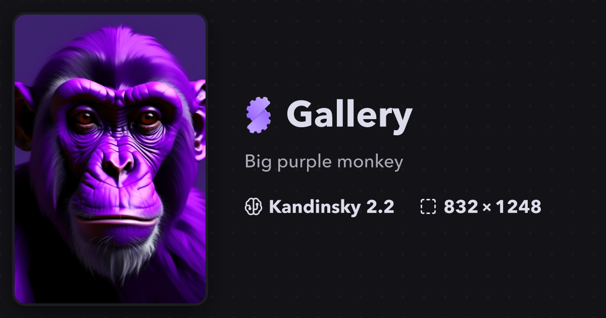 "Big purple monkey" | Gallery | Stablecog