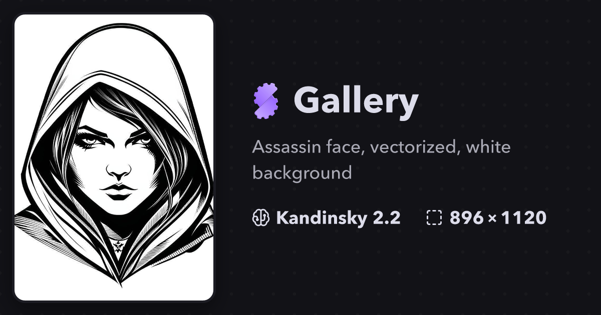 "Assassin face, vectorized, white back..." | Gallery | Stablecog