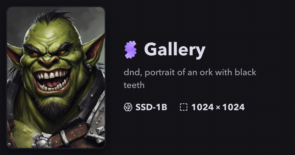 "dnd, portrait of an ork with black teeth" | Gallery | Stablecog