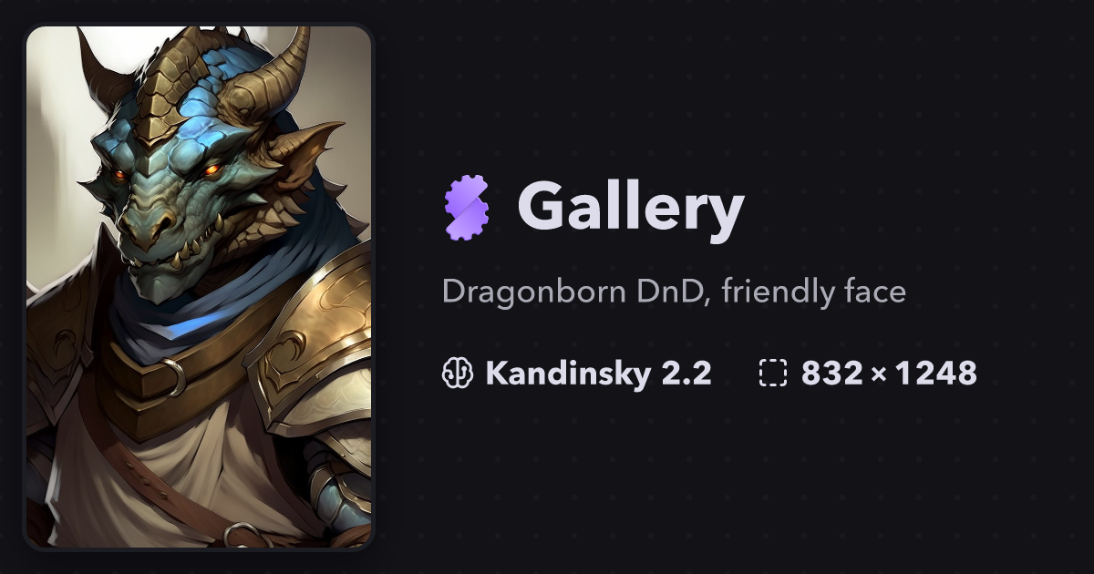 "Dragonborn DnD, friendly face" | Gallery | Stablecog