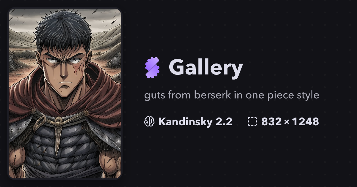 "guts from berserk in one piece style" | Gallery | Stablecog