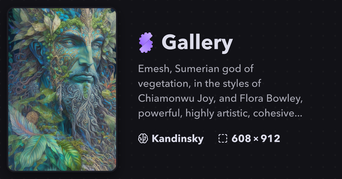 "Emesh, Sumerian god of vegetation, in..." | Gallery | Stablecog