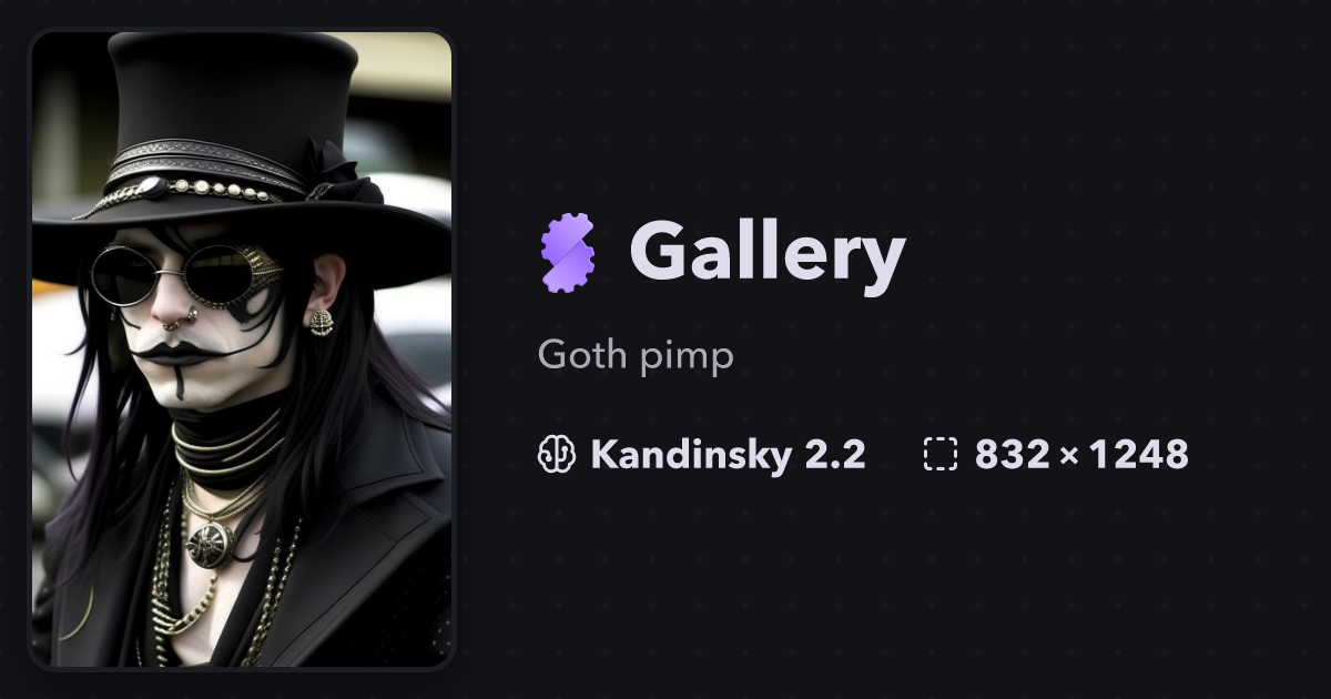 "Goth pimp" | Gallery | Stablecog