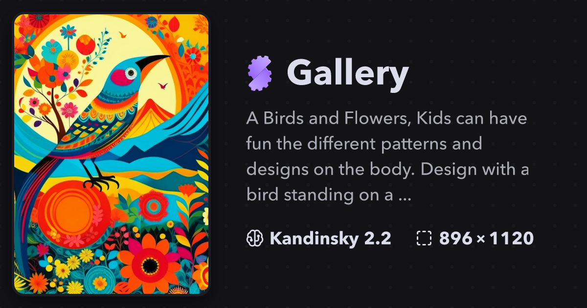 "A Birds and Flowers, Kids can have fu..." | Gallery | Stablecog
