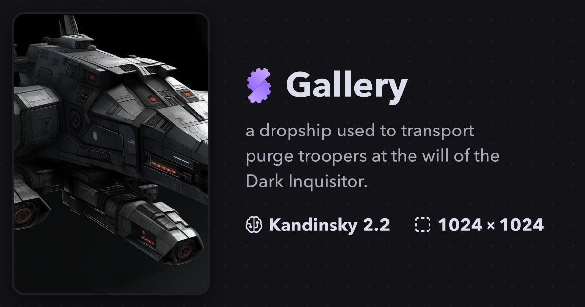 "a dropship used to transport purge tr..." | Gallery | Stablecog