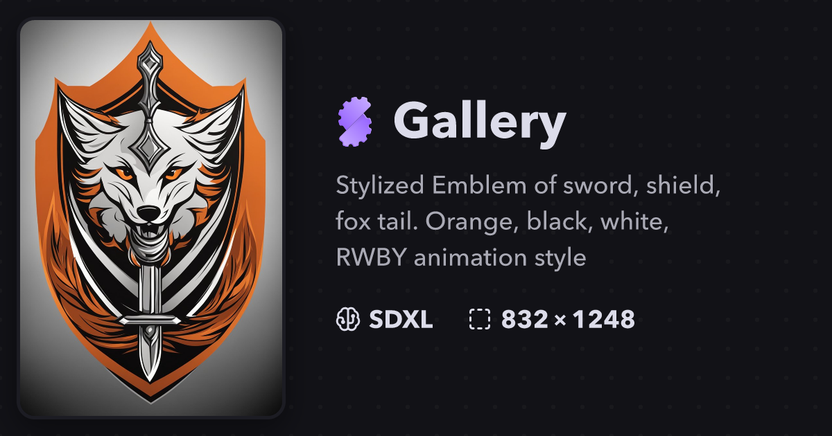 "Stylized Emblem of sword, shield, fox..." | Gallery | Stablecog