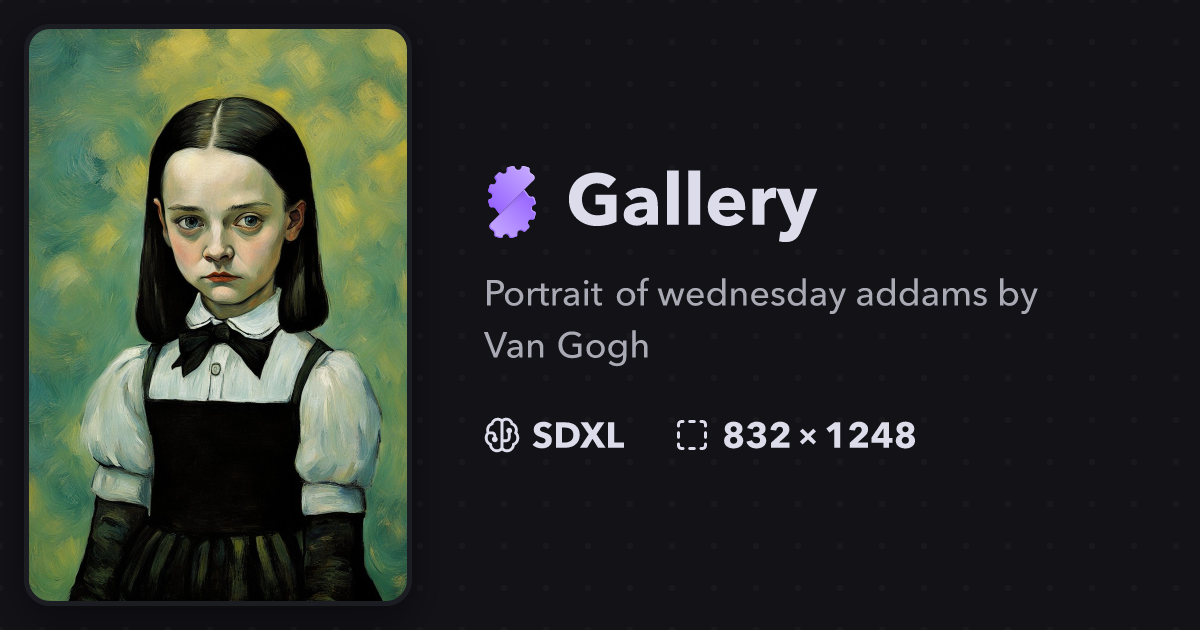 "Portrait of wednesday addams by Van Gogh" | Gallery | Stablecog