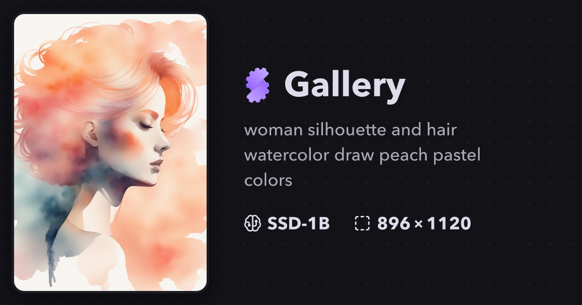 "woman silhouette and hair watercolor dra..." | Gallery | Stablecog