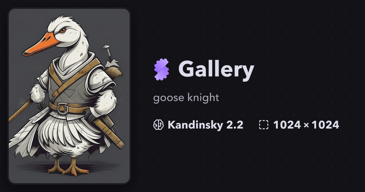 "goose knight" | Gallery | Stablecog