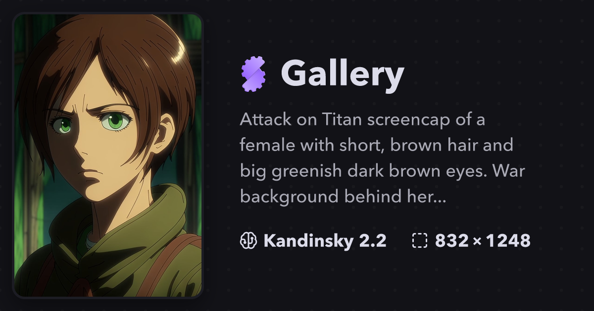 "Attack on Titan screencap of a female..." | Gallery | Stablecog