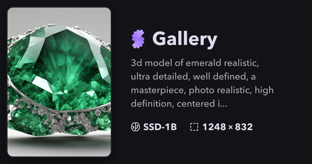 "3d model of emerald realistic, ultra ..." | Gallery | Stablecog
