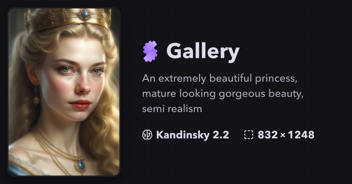 "An extremely beautiful princess, mature ..." | Gallery | Stablecog
