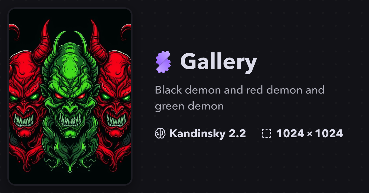Black demon and red demon and green demon | Gallery