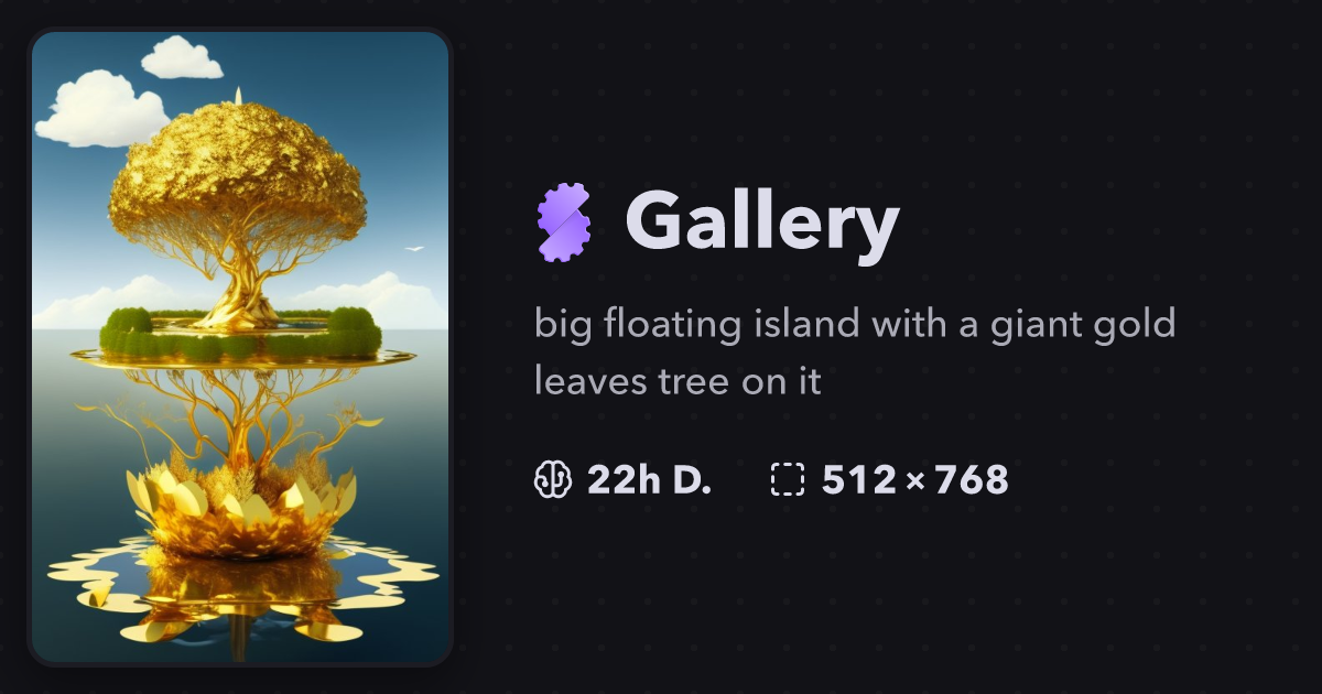 "big floating island with a giant gold..." | Gallery | Stablecog