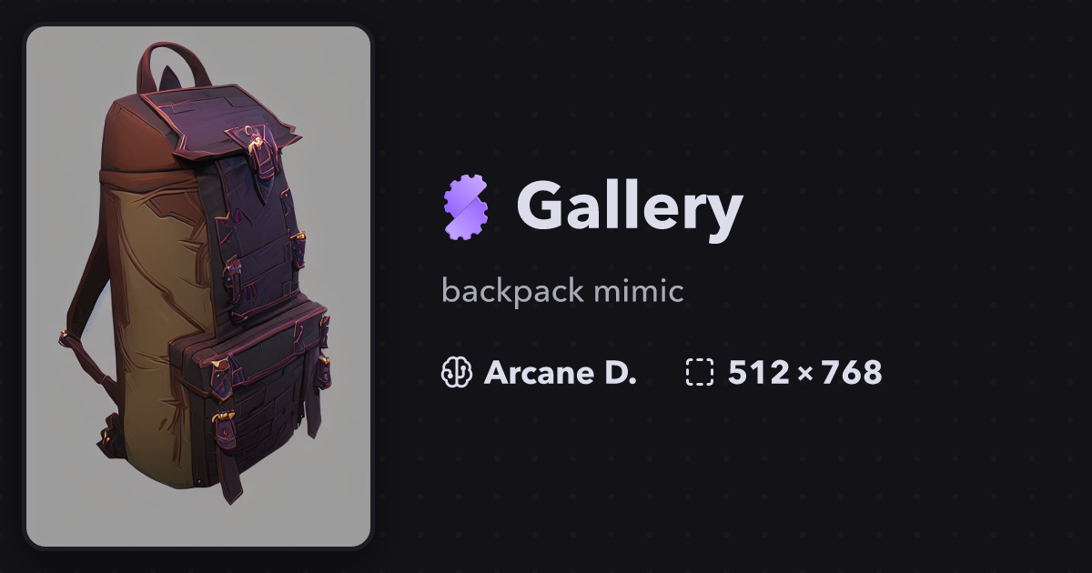 "backpack mimic" | Gallery | Stablecog