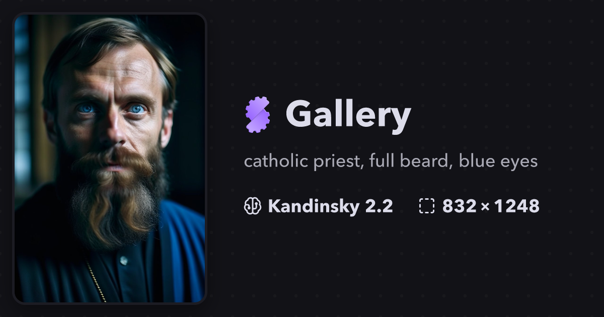 Catholic priest, full beard, blue eyes | Gallery