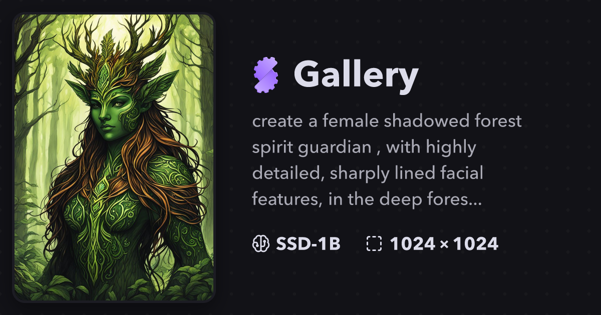 "create a female shadowed forest spiri..." | Gallery | Stablecog