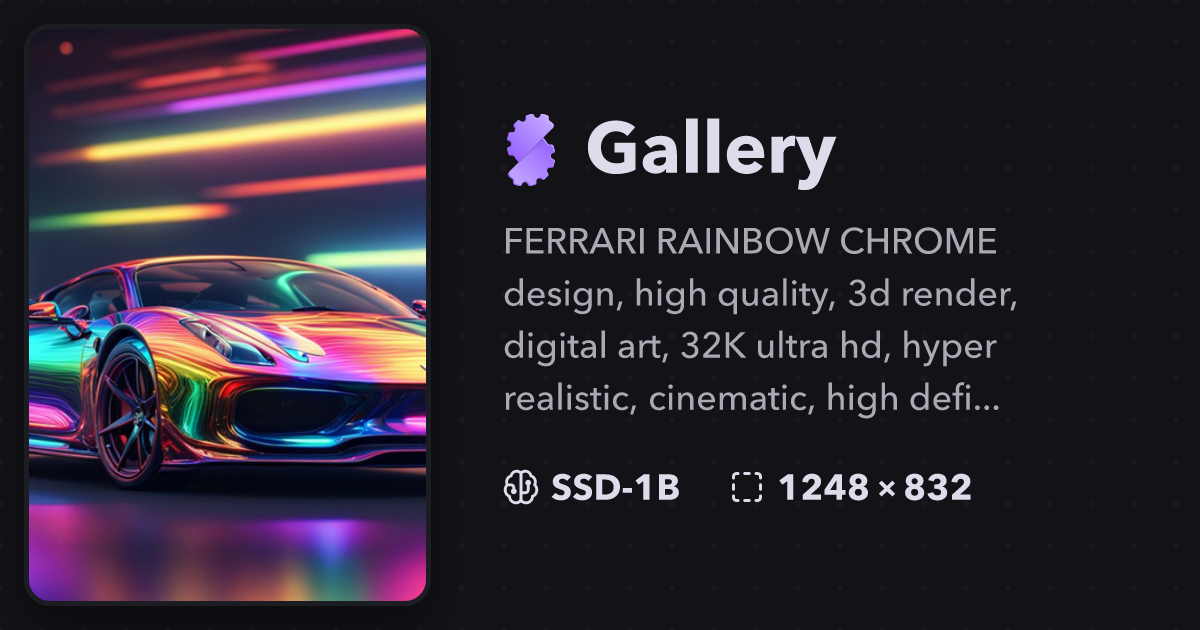 "FERRARI RAINBOW CHROME design, high q..." | Gallery | Stablecog