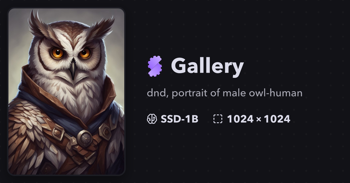 "dnd, portrait of male owl-human" | Gallery | Stablecog