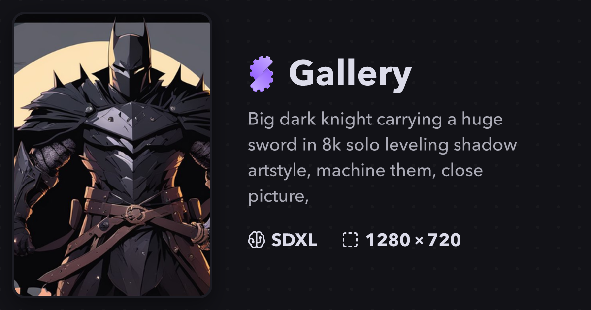 "Big dark knight carrying a huge sword..." | Gallery | Stablecog
