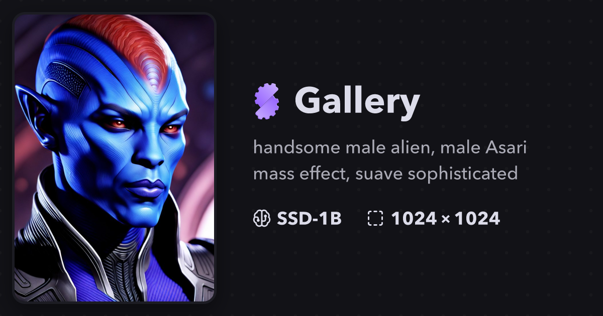 "handsome male alien, male Asari mass ..." | Gallery | Stablecog
