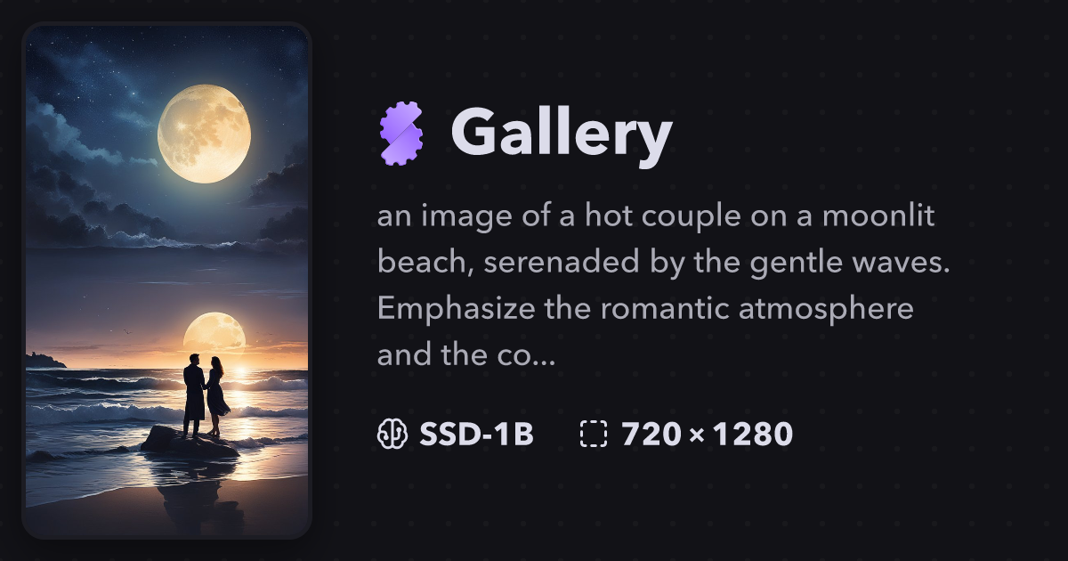 "an image of a hot couple on a moonlit..." | Gallery | Stablecog