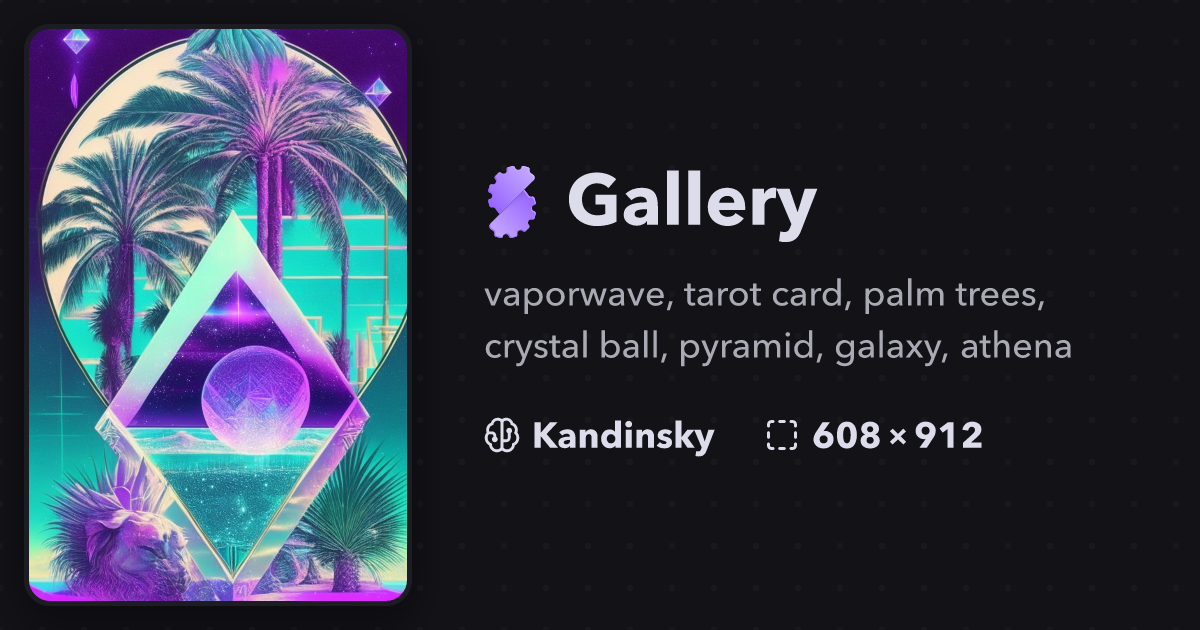 Vaporwave, tarot card, palm trees, crystal ball, p... | Gallery