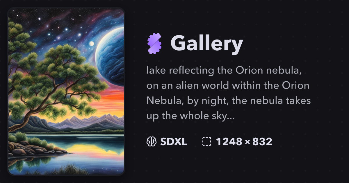"lake reflecting the Orion nebula, on ..." | Gallery | Stablecog