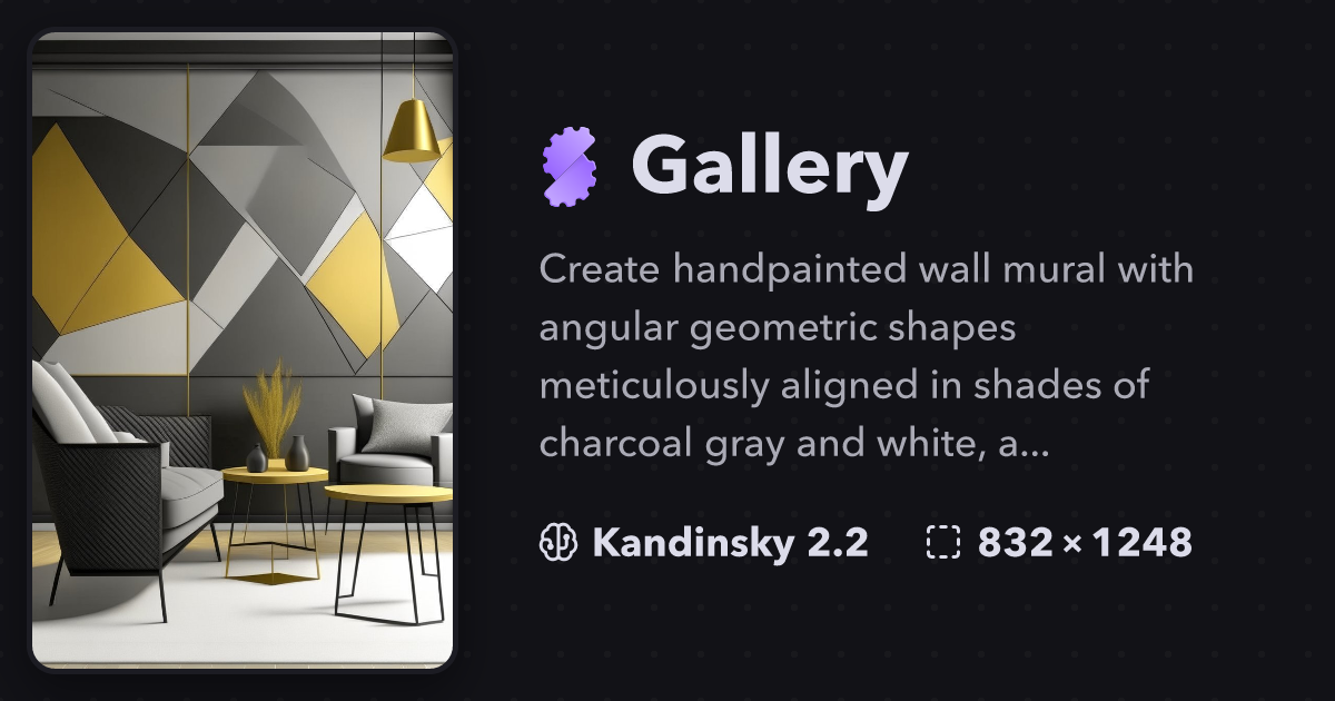 Create handpainted wall mural with angular geometr... | Gallery
