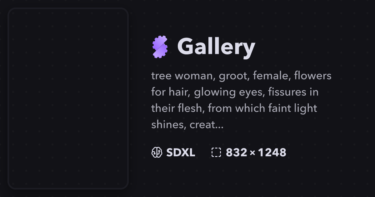 "tree woman, groot, female, flowers fo..." | Gallery | Stablecog