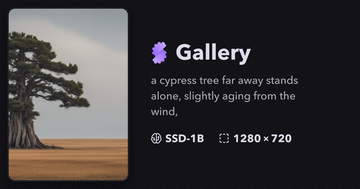 A cypress tree far away stands alone, slightly agi... | Gallery