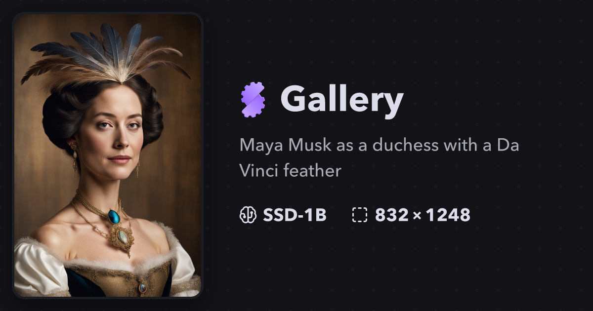 "Maya Musk as a duchess with a Da Vinc..." | Gallery | Stablecog