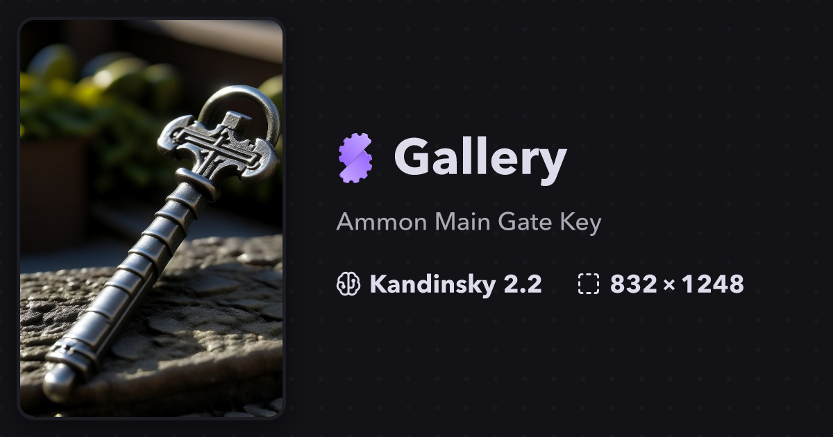 "Ammon Main Gate Key" | Gallery | Stablecog