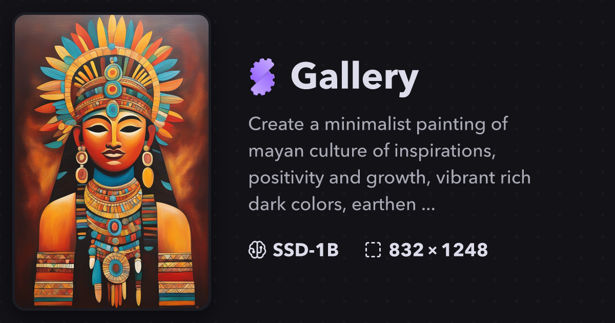 "Create a minimalist painting of mayan..." | Gallery | Stablecog