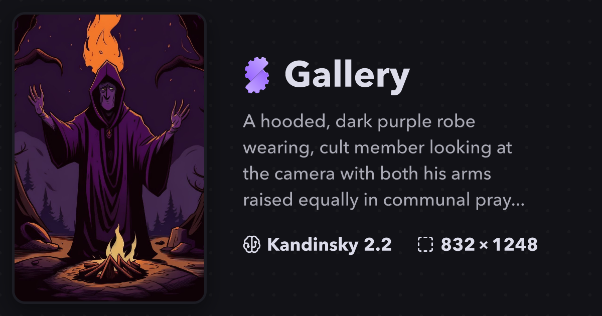 "A hooded, dark purple robe wearing, c..." | Gallery | Stablecog