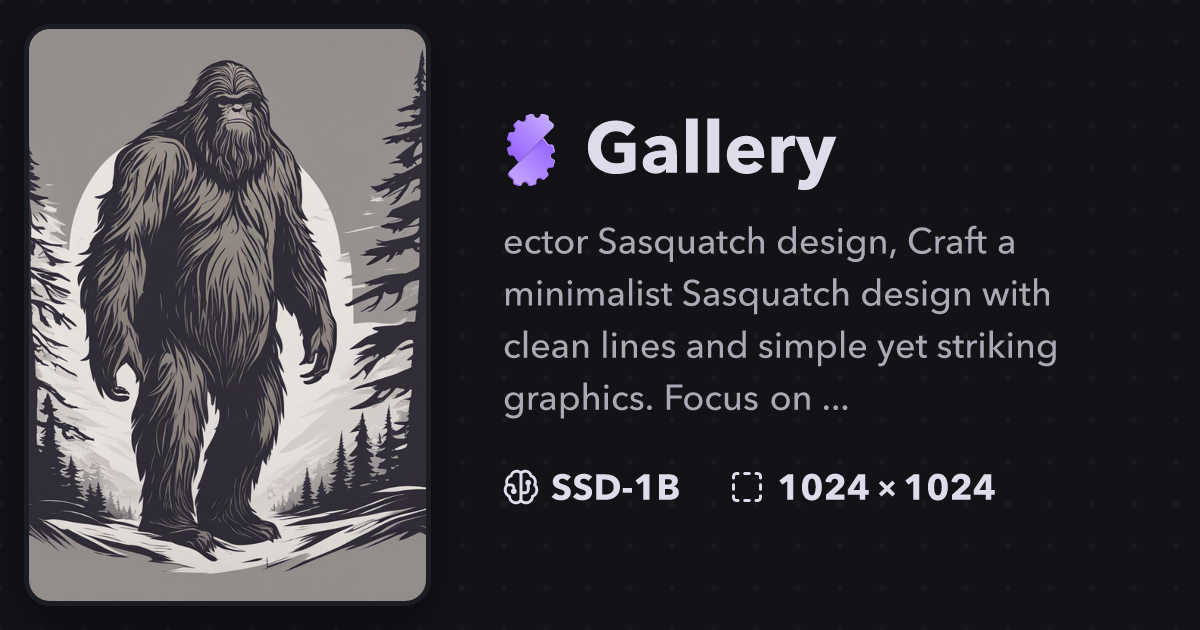 "ector Sasquatch design, Craft a minimali..." | Gallery | Stablecog