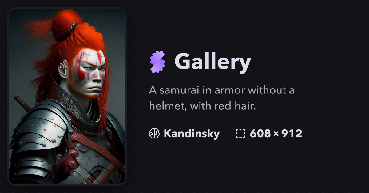 "A samurai in armor without a helmet, ..." | Gallery | Stablecog