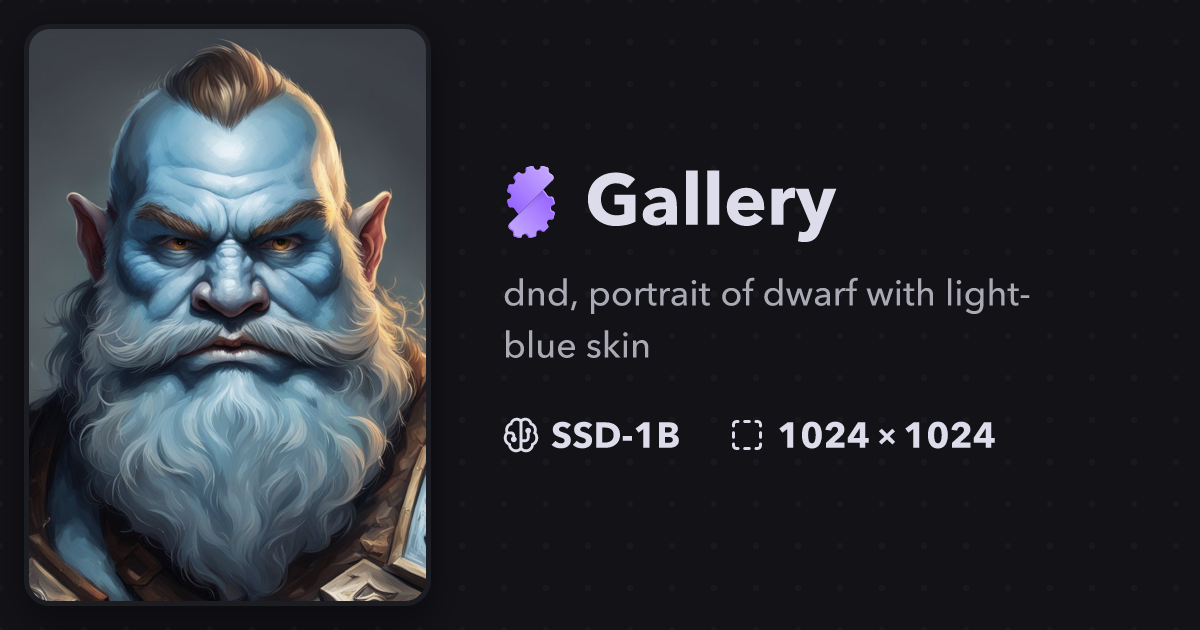 "dnd, portrait of dwarf with light-blu..." | Gallery | Stablecog