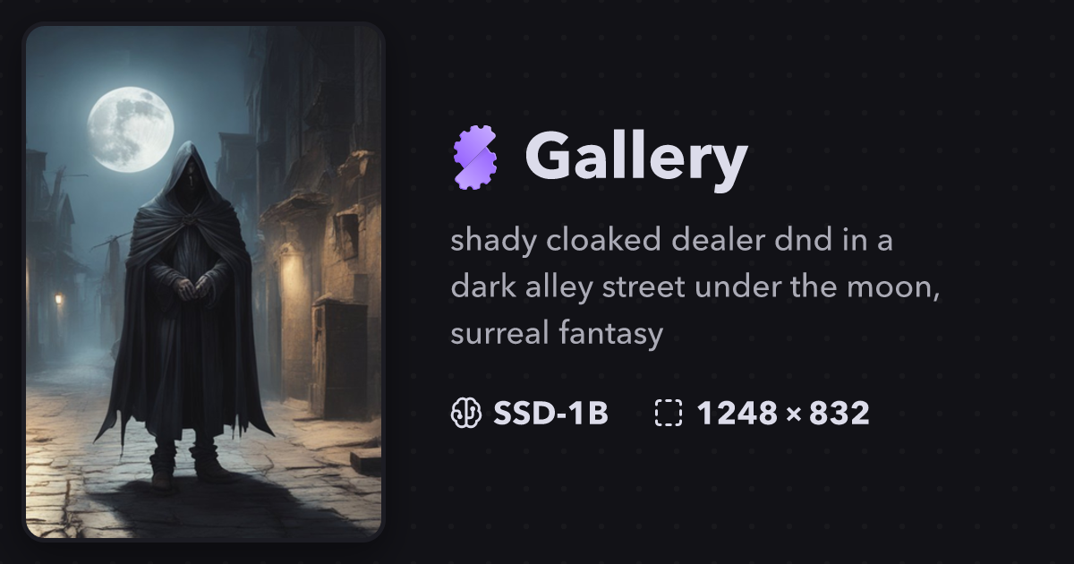 "shady cloaked dealer dnd in a dark al..." | Gallery | Stablecog