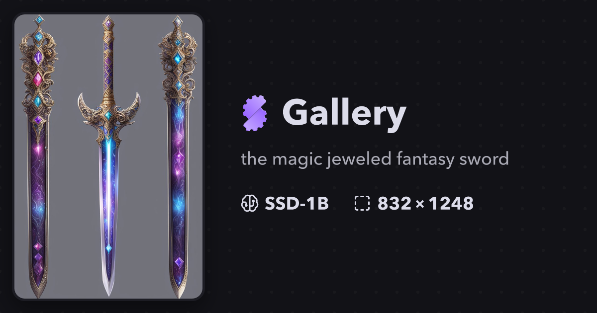 "the magic jeweled fantasy sword" | Gallery | Stablecog