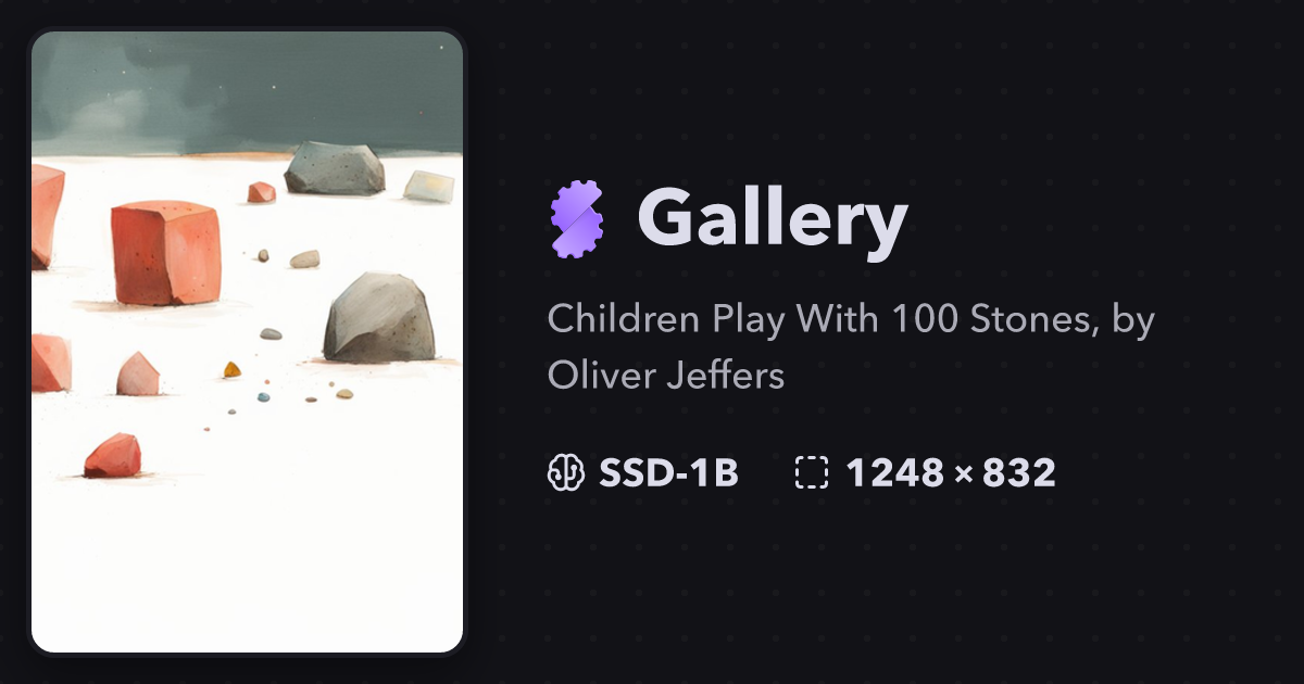 "Children Play With 100 Stones, by Oliver..." | Gallery | Stablecog