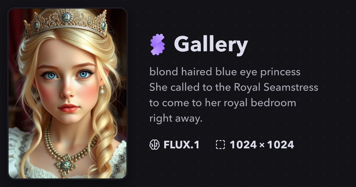 "blond haired blue eye princess She ca..." | Gallery | Stablecog