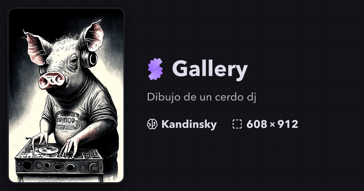 "Dibujo de un cerdo dj" | Gallery | Stablecog