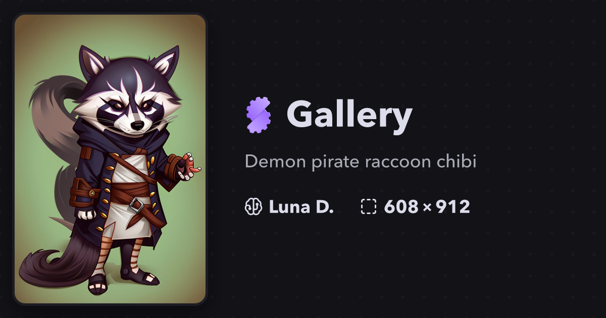 "Demon pirate raccoon chibi" | Gallery | Stablecog
