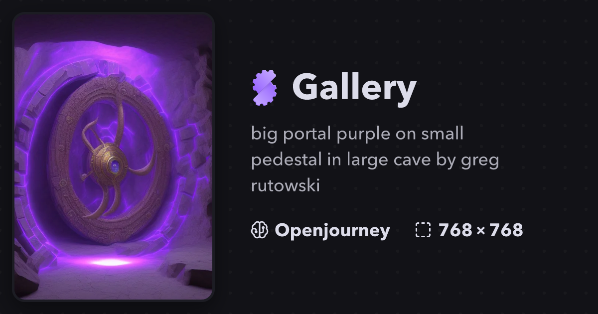 "big portal purple on small pedestal i..." | Gallery | Stablecog