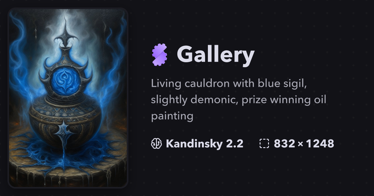 "Living cauldron with blue sigil, slig..." | Gallery | Stablecog